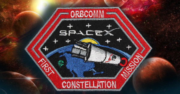 SpaceX Orbcomm First Space Mission Falcon Space Flight Elon Musk Embroidered Sleeve patch